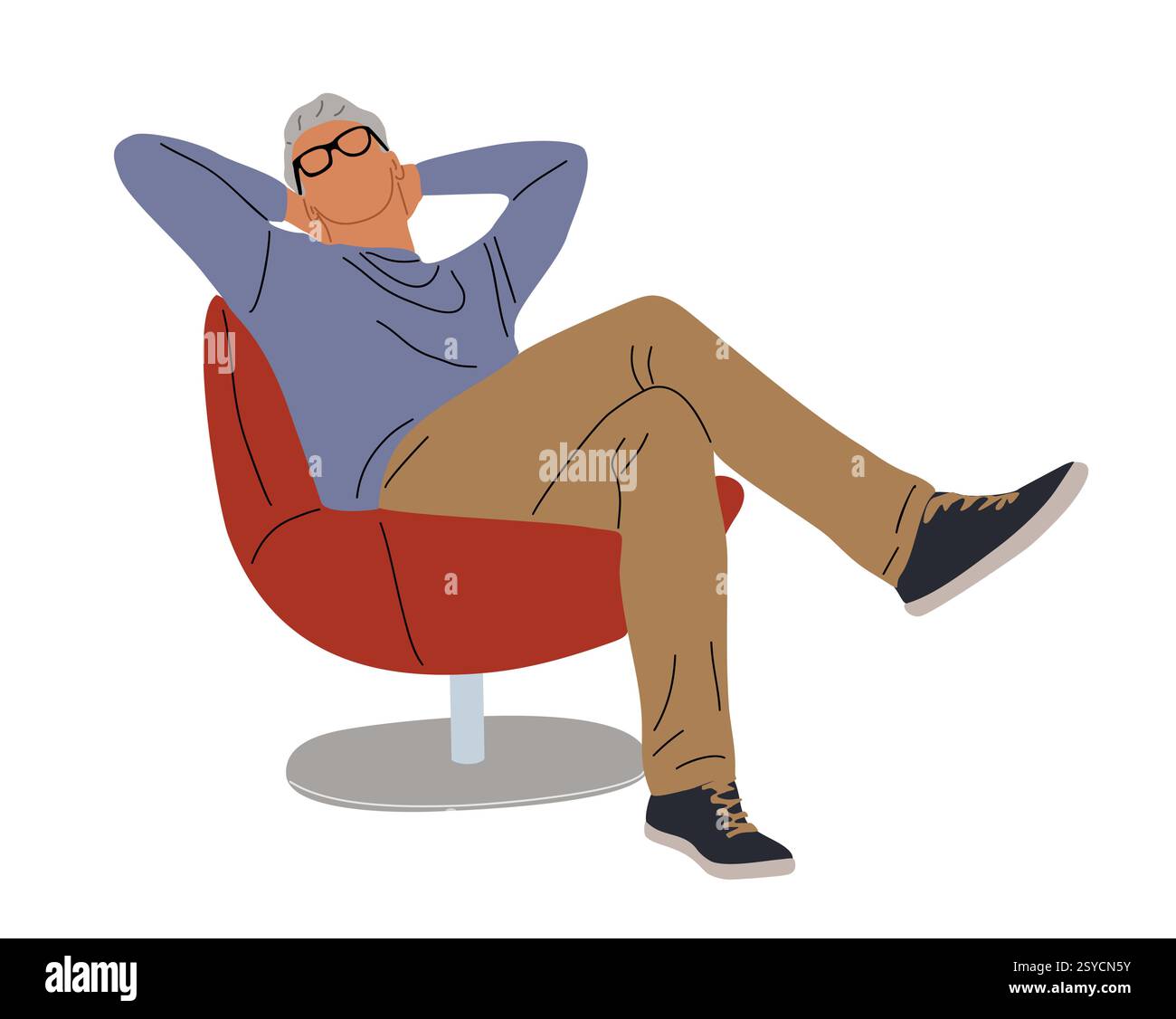 Relaxed manager in office Stock Vector Images - Alamy