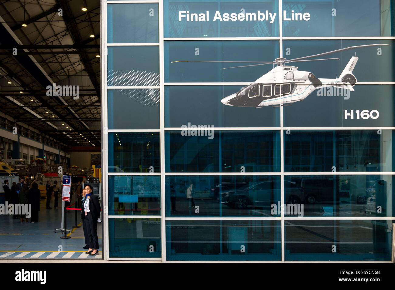 Marignane, France. 27th Feb, 2025. View of main entrance of the H 160 ...