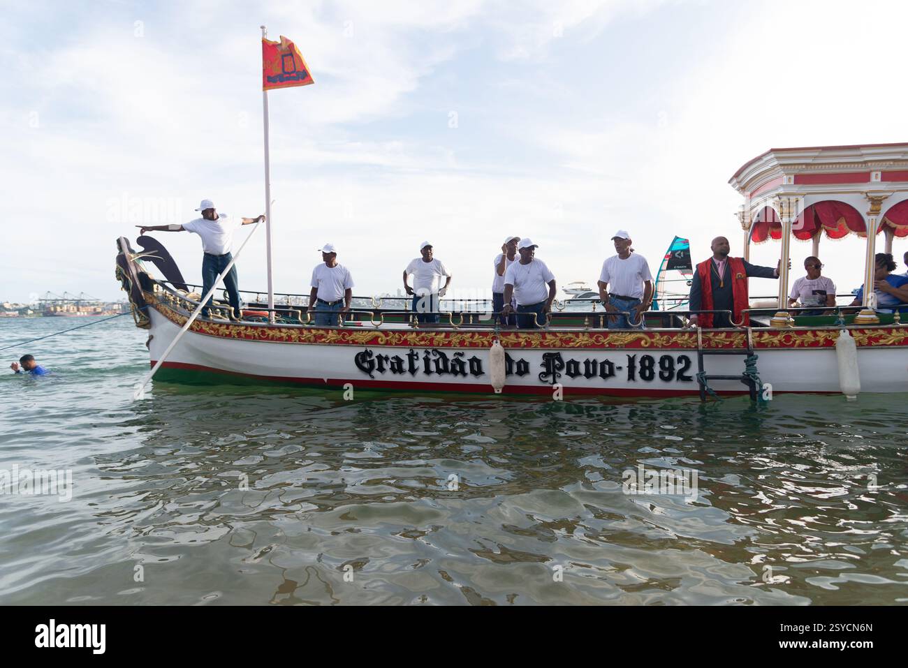 Salvador, Bahia, Brazil - December 31, 2024: Galeota Gratidao do Povo ...
