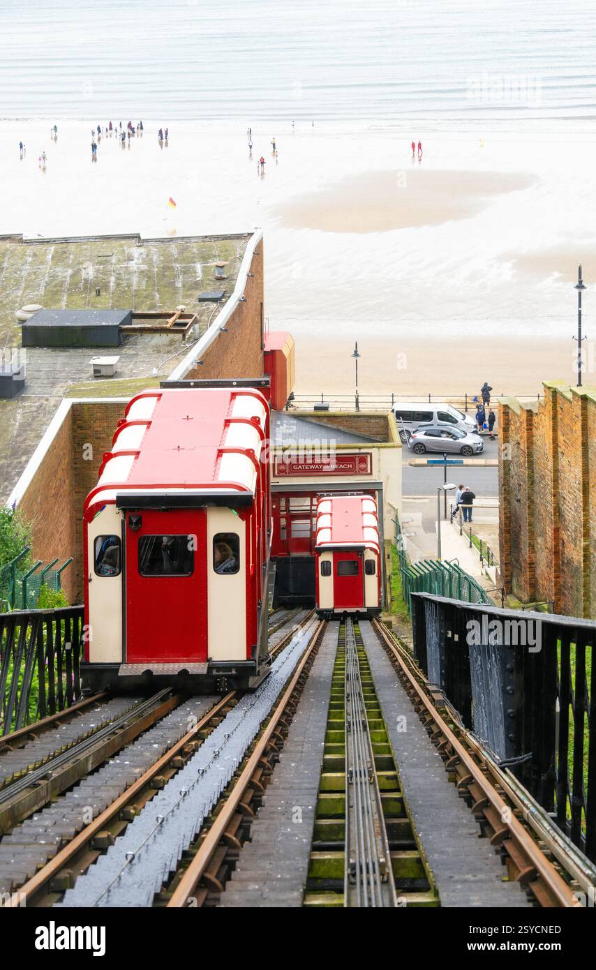 View towards the Central Tramway Company cliff railway and South Bay ...