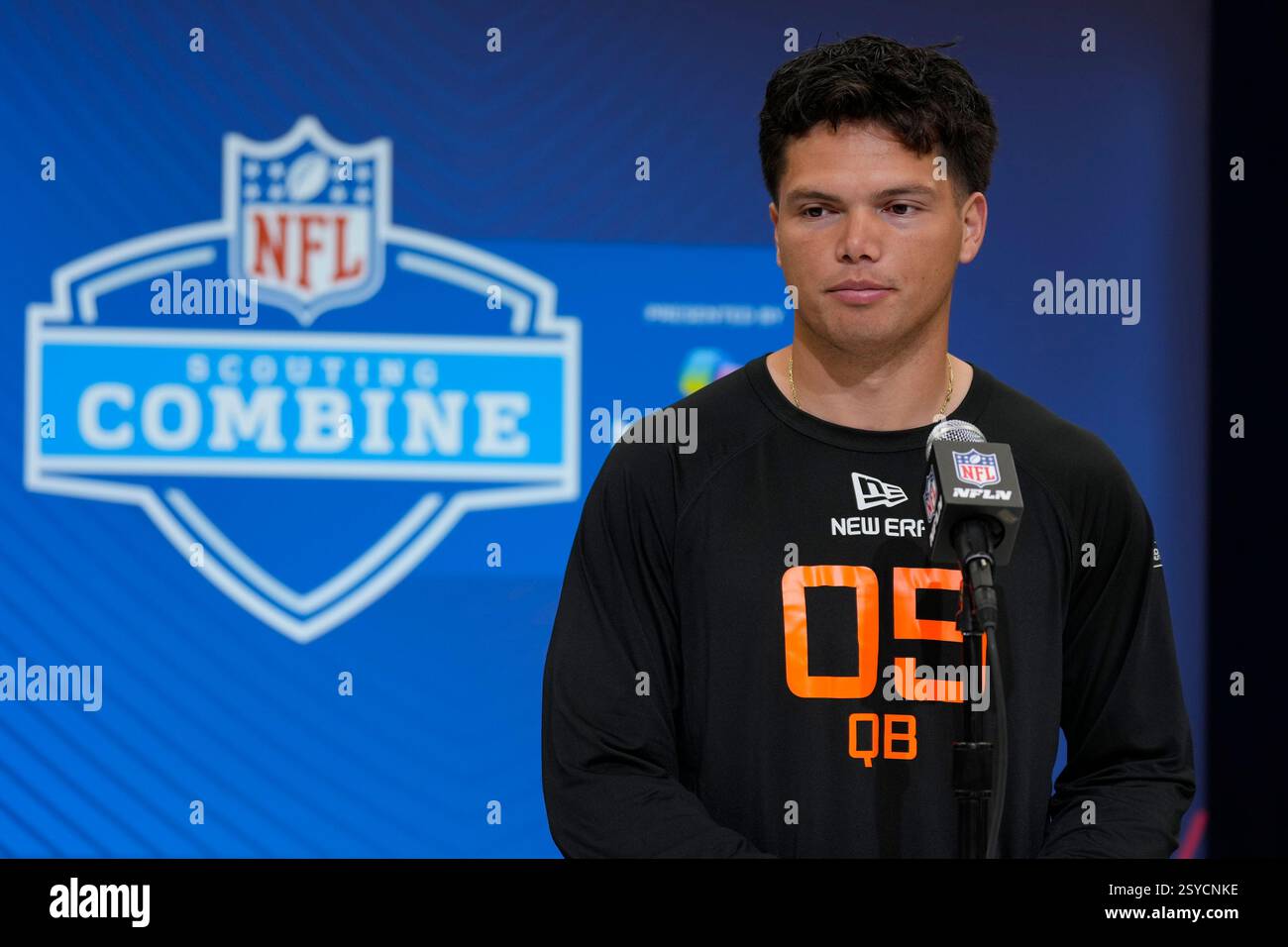 Oregon quarterback Dillon Gabriel speaks during a press conference at ...