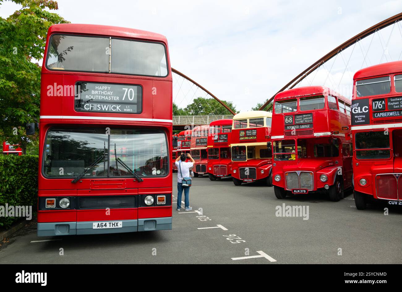 Routemaster buses parade at the 70th anniversary of the first ...