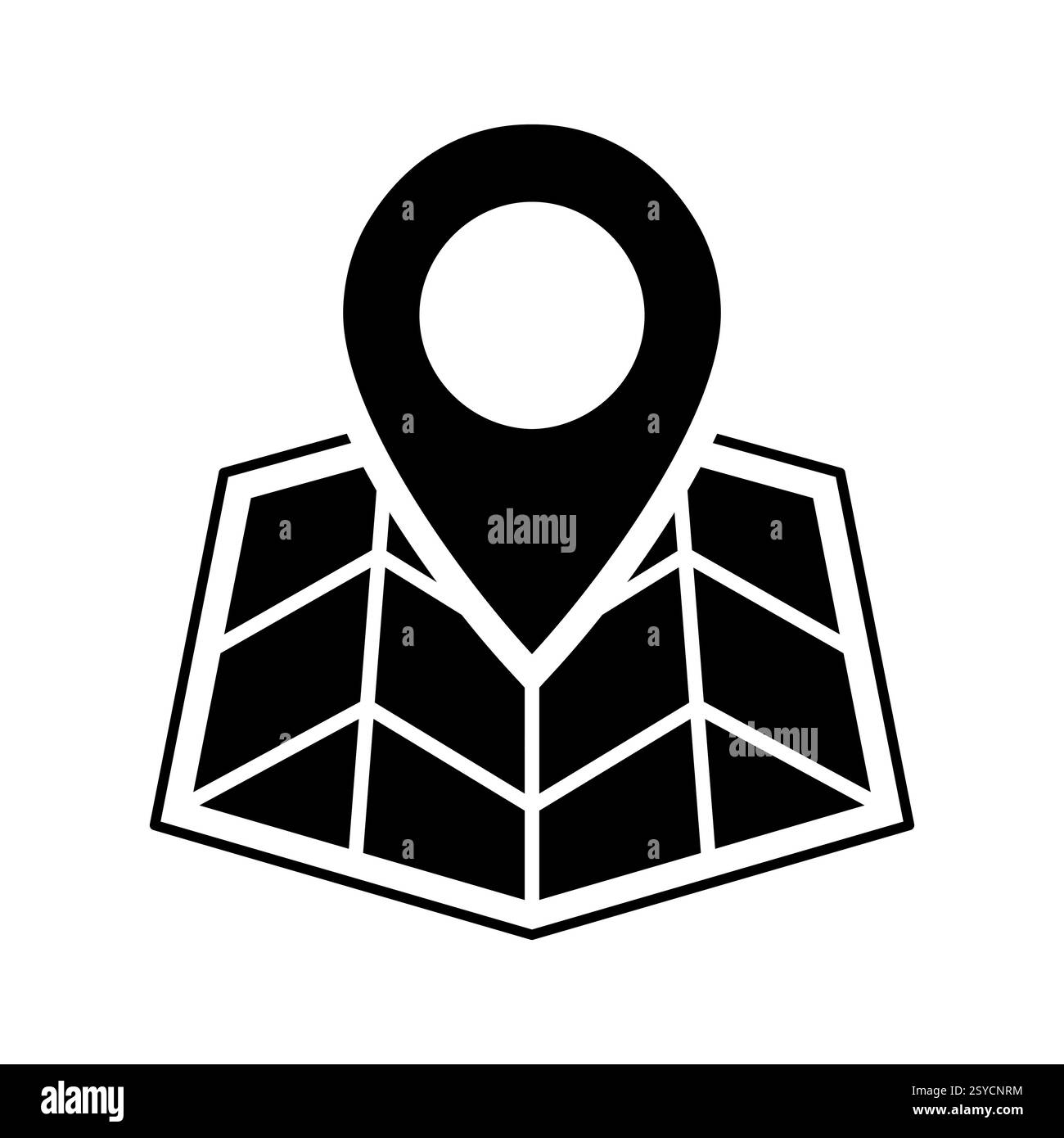 Map with a black location pin icon. Concept of navigation, GPS ...