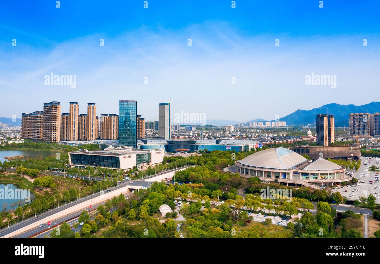 Aerial photography of Yiwu City, Zhejiang Province, China Stock Photo ...