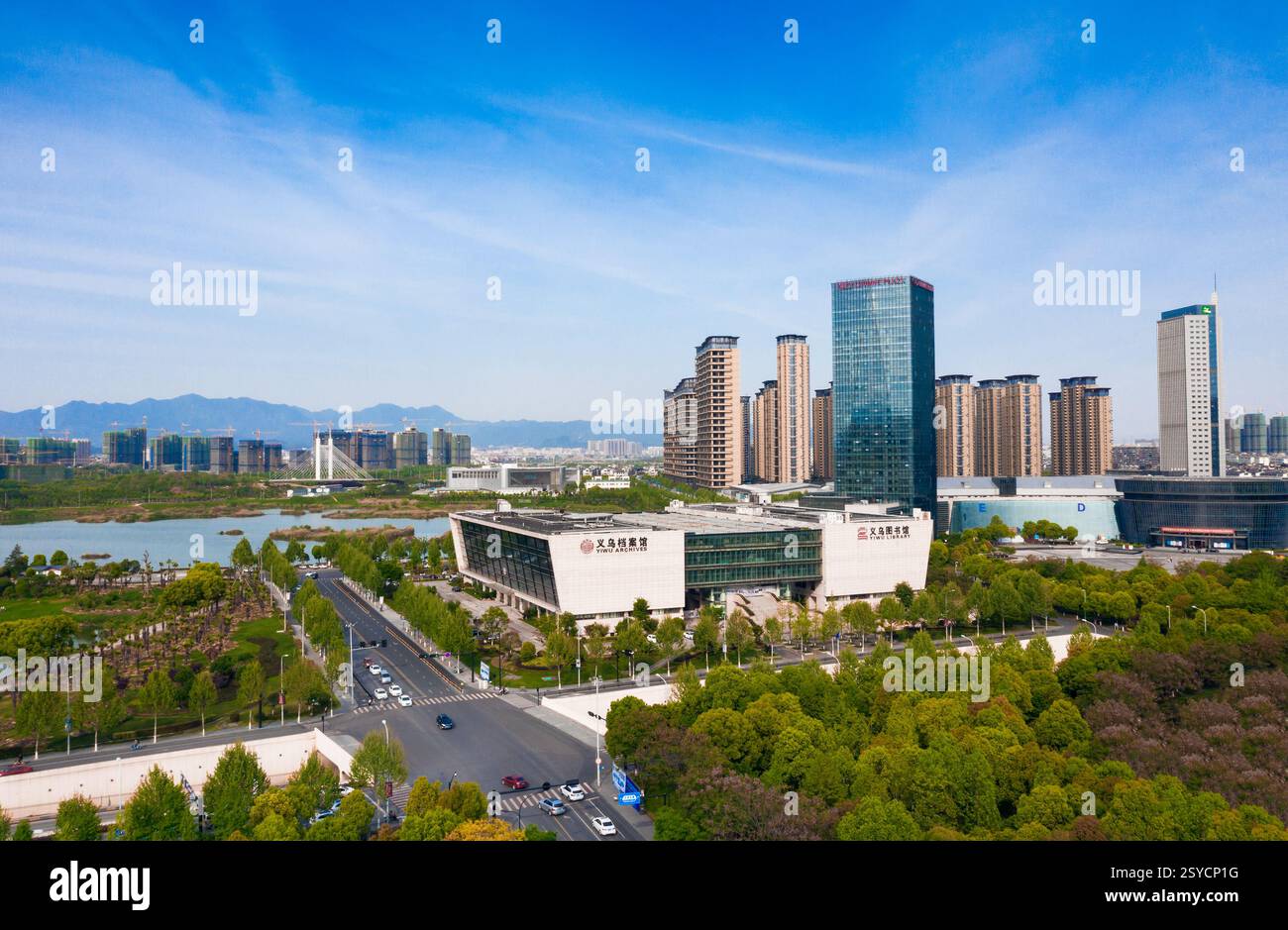 Aerial photography of Yiwu City, Zhejiang Province, China Stock Photo ...