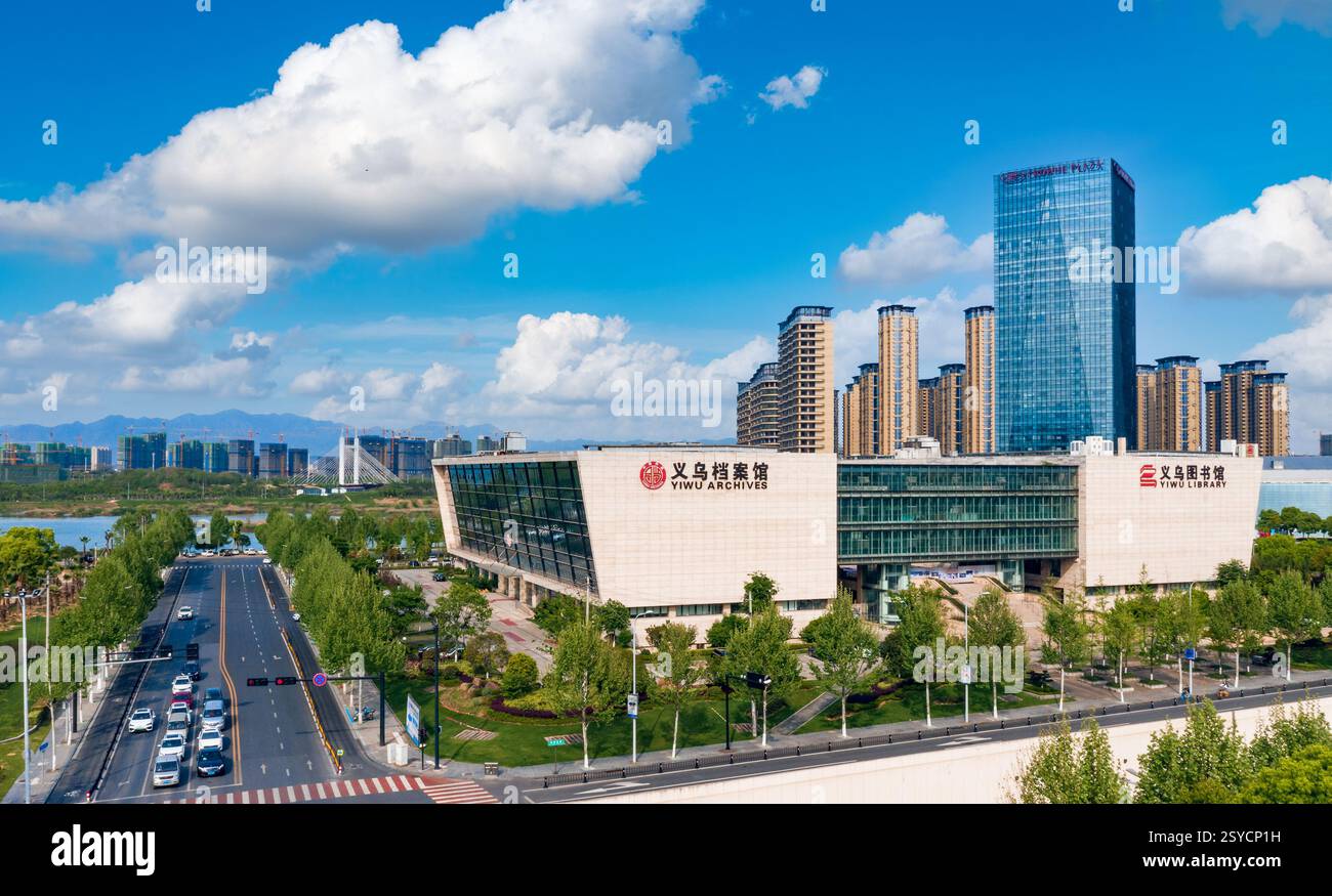 Aerial photography of Yiwu City, Zhejiang Province, China Stock Photo ...