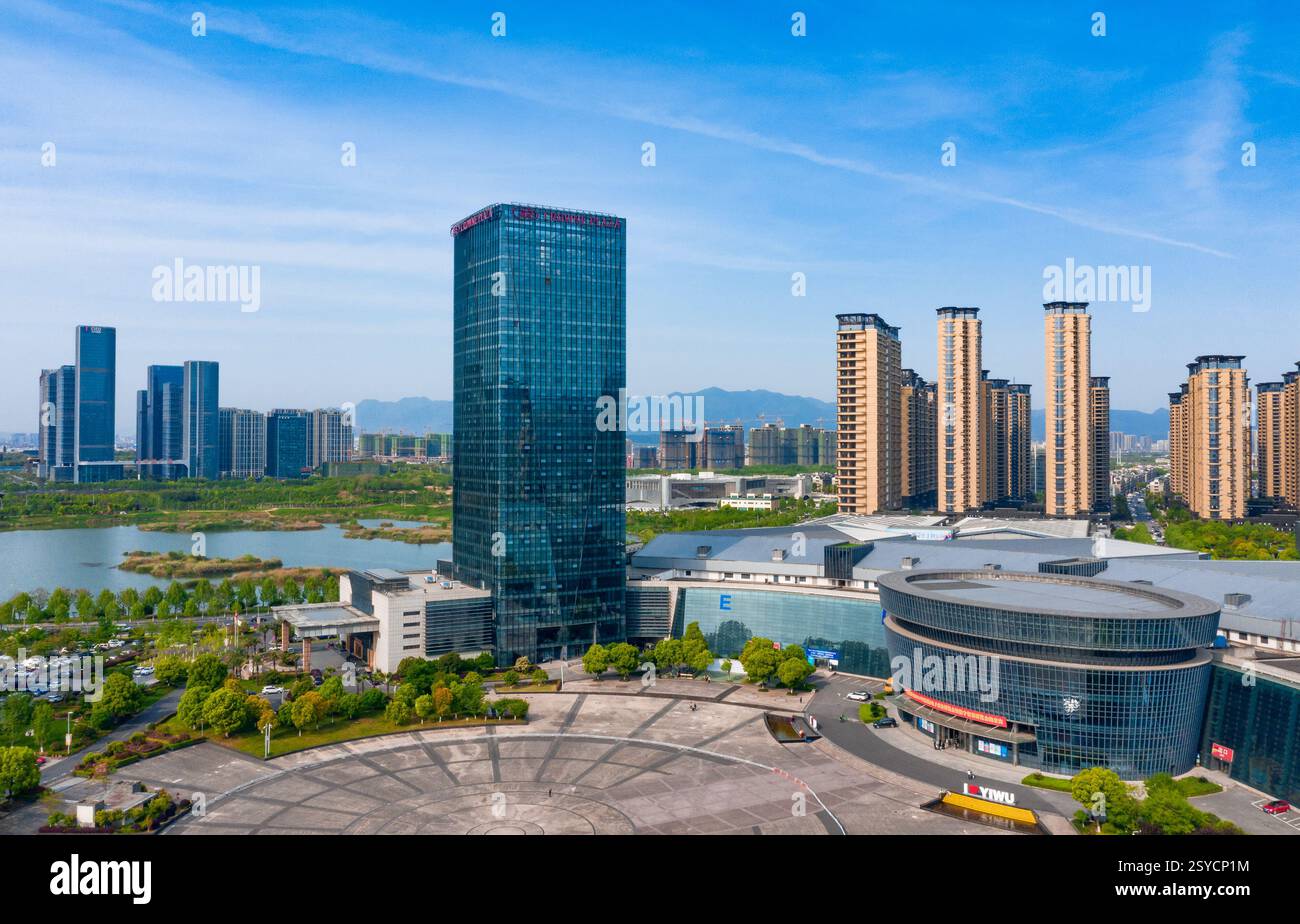 Aerial photography of Yiwu City, Zhejiang Province, China Stock Photo ...
