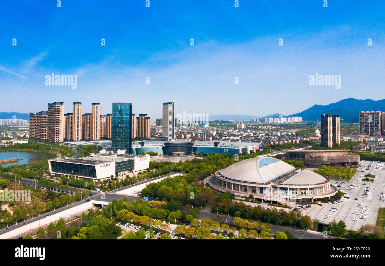 Aerial photography of Yiwu City, Zhejiang Province, China Stock Photo ...