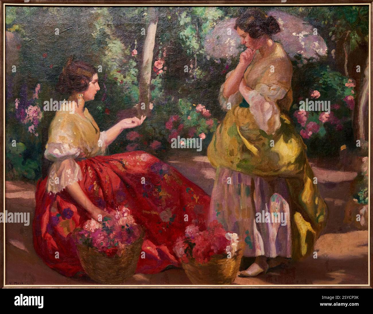 VALENCIAN WOMEN IN THE GARDEN, c. 1910 - 1930, Víctor Moya Calvo (Valencia, 1889 - Barcelona ...
