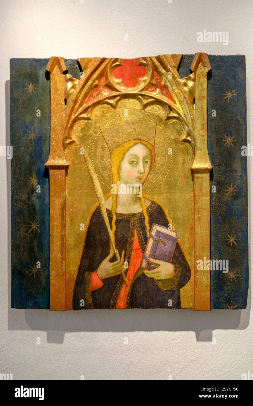 Saint Thecla, tempera and gold on panel, Francesc Comes, 14th century ...