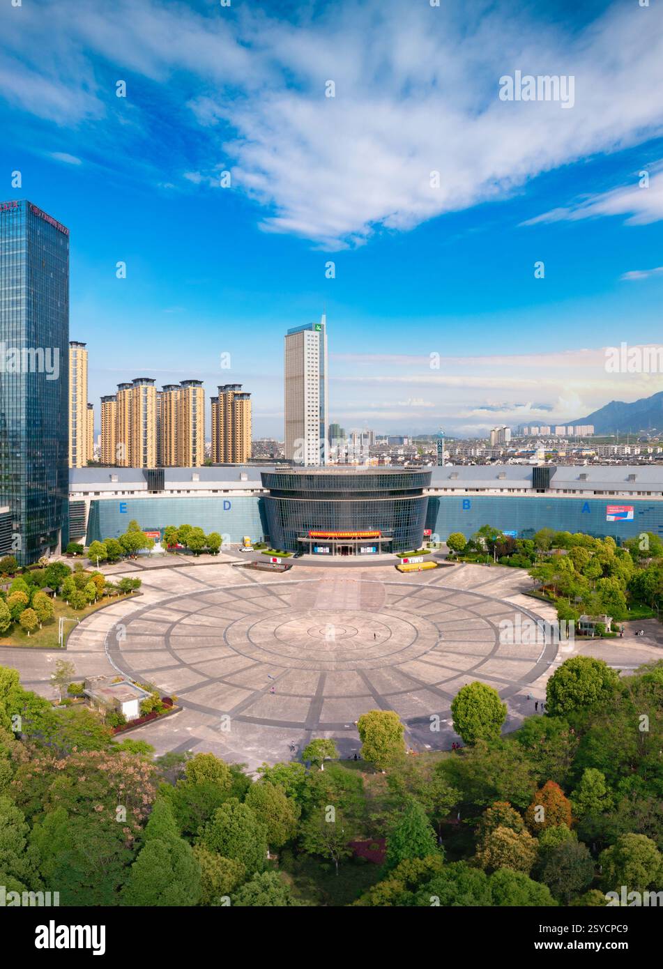 Aerial photography of Yiwu City, Zhejiang Province, China Stock Photo ...