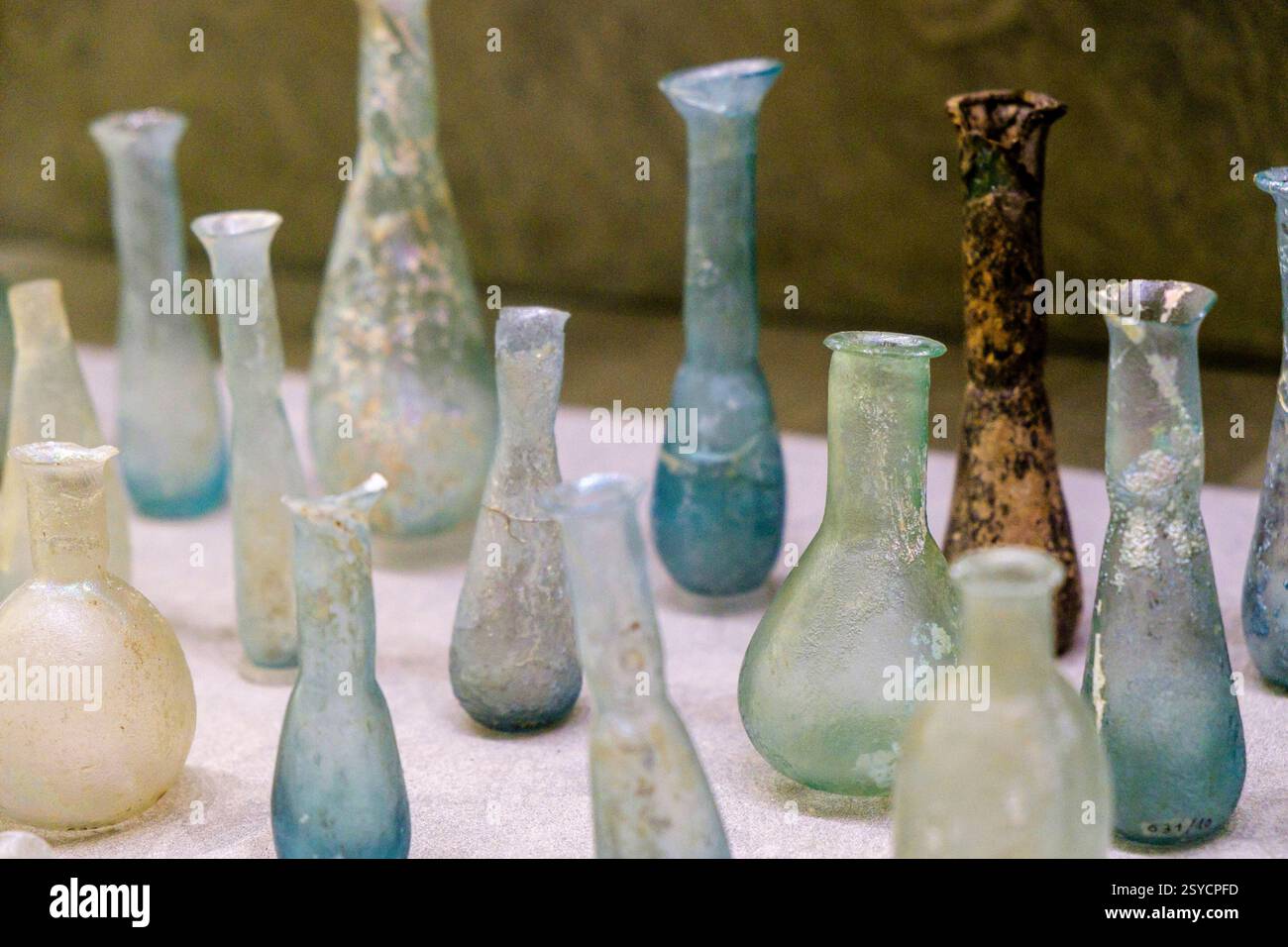 Glass unguent jars, 25 BC - 150 AD, Archaeological Museum of Ibiza and ...