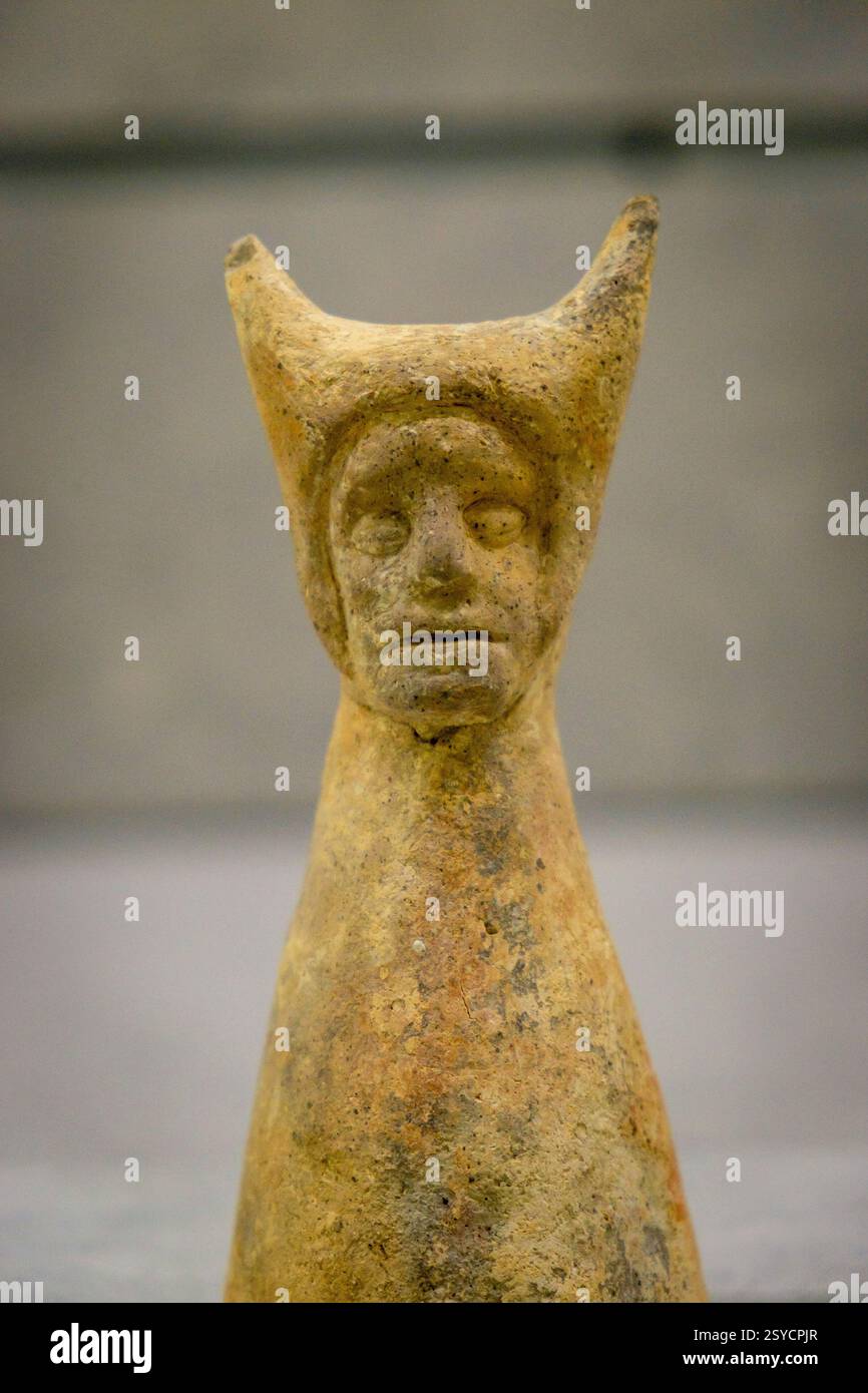 Figure with horned headdress, 300-200 BC, Archaeological Museum of ...