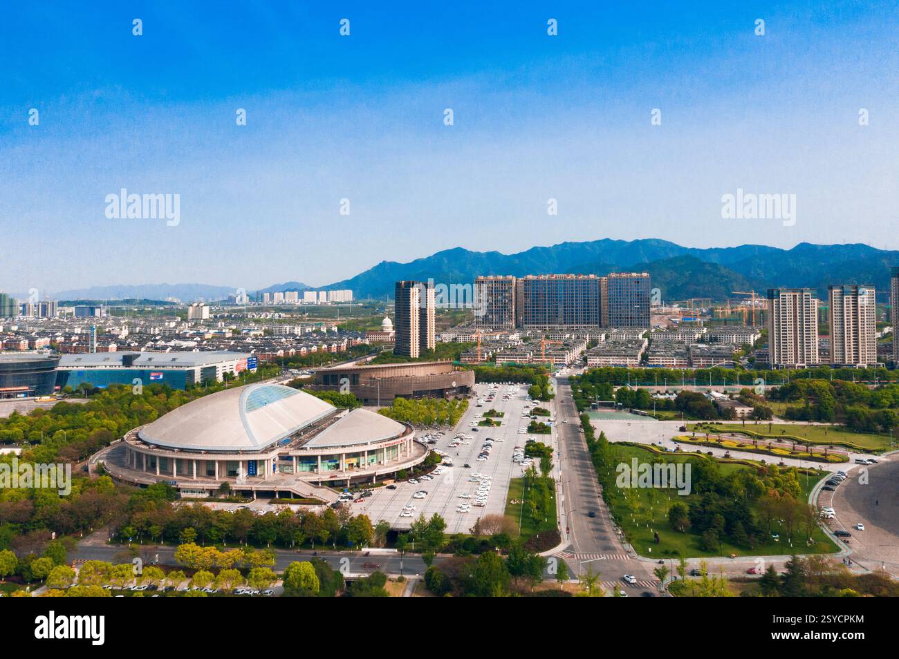 Aerial photography of Yiwu City, Zhejiang Province, China Stock Photo ...