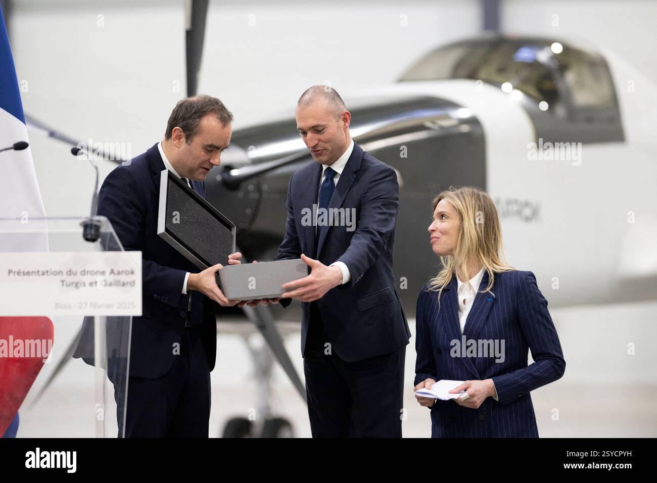 Blois, France. 27th Feb, 2025. President of the Turgis and Gaillard company, Fanny Turgis and ...