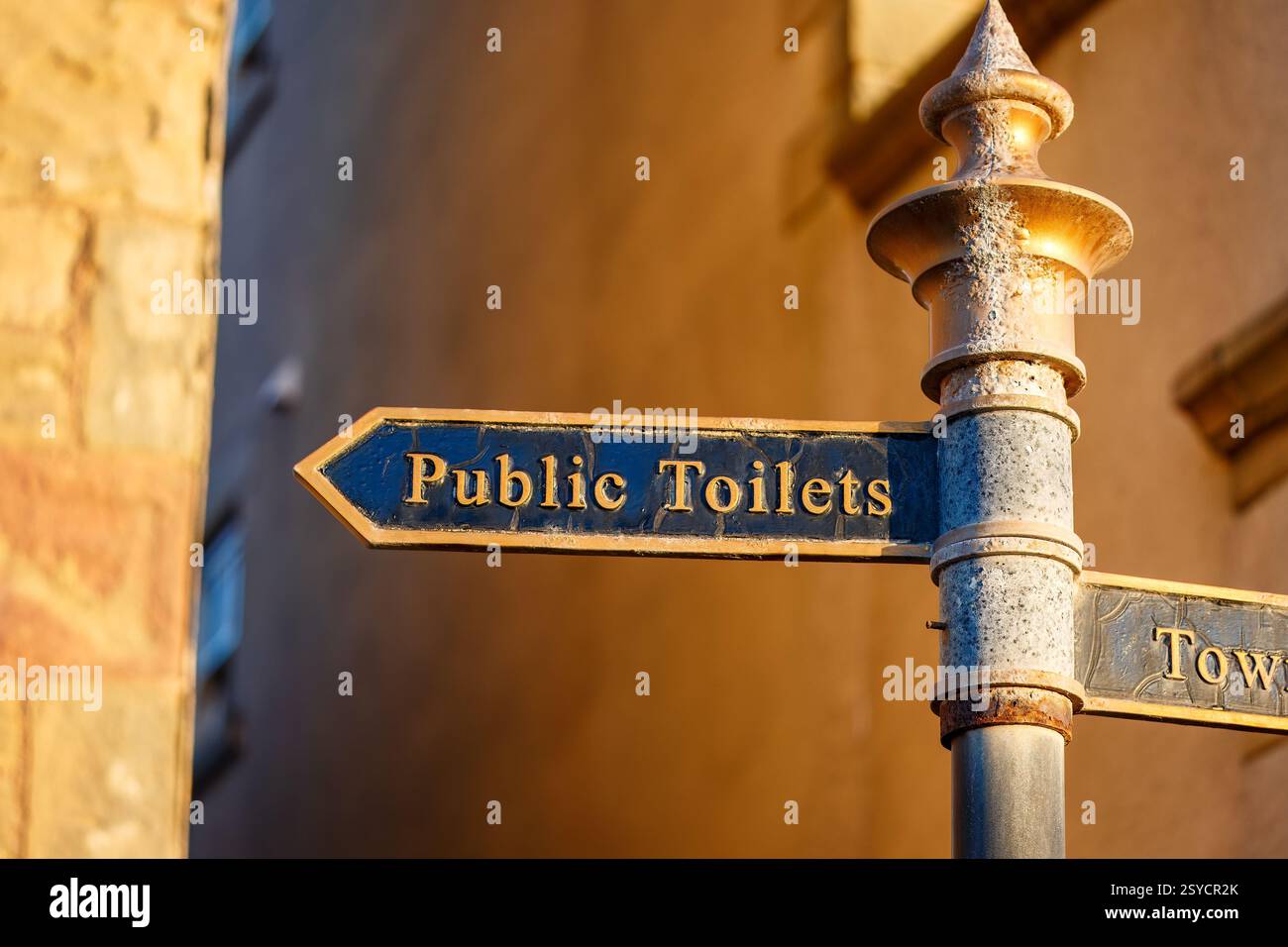 Fingerpost direction signs, covered in sand after storm Stock Photo - Alamy