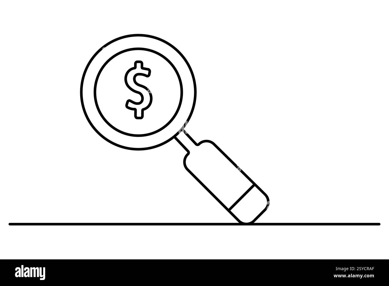 Dollar icon continuous one line drawing with dollar sign outline vector ...