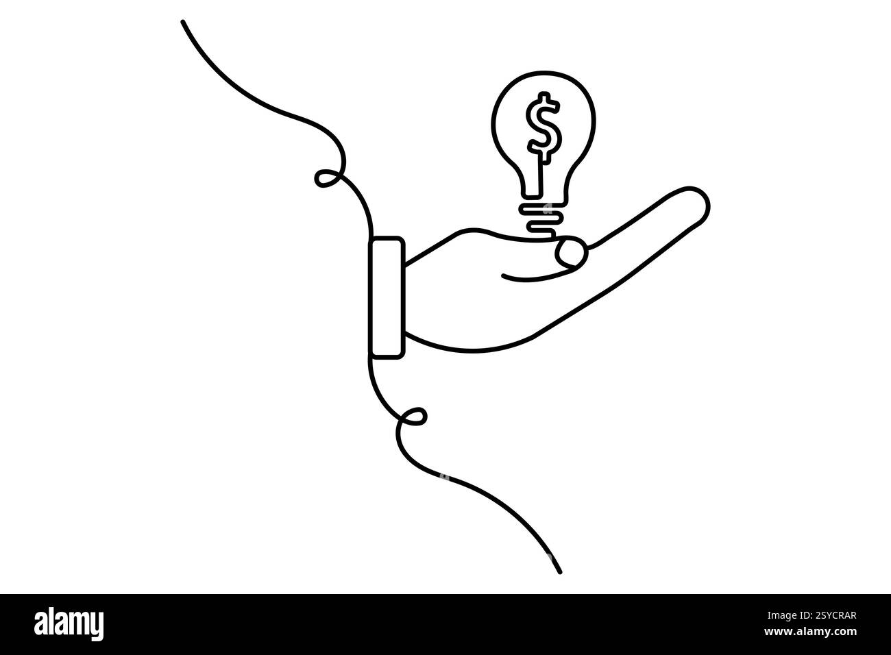 Dollar icon continuous one line drawing with dollar sign outline vector ...