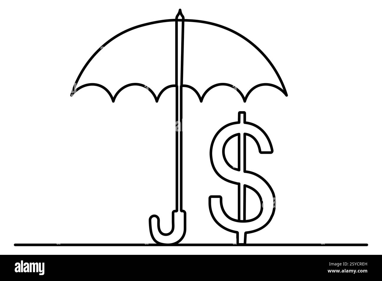 Dollar icon continuous one line drawing with dollar sign outline vector ...