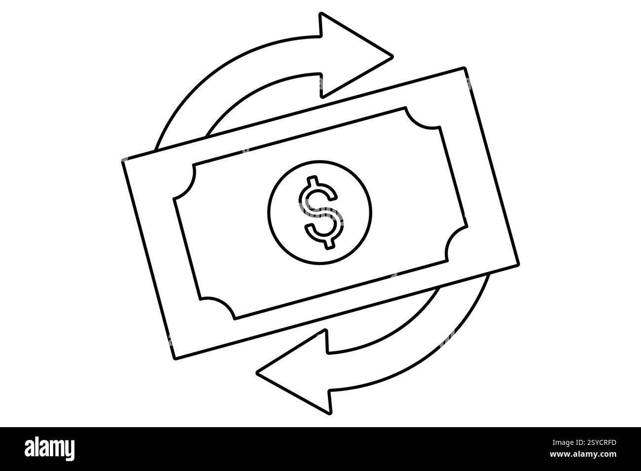 Dollar icon continuous one line drawing with dollar sign outline vector ...