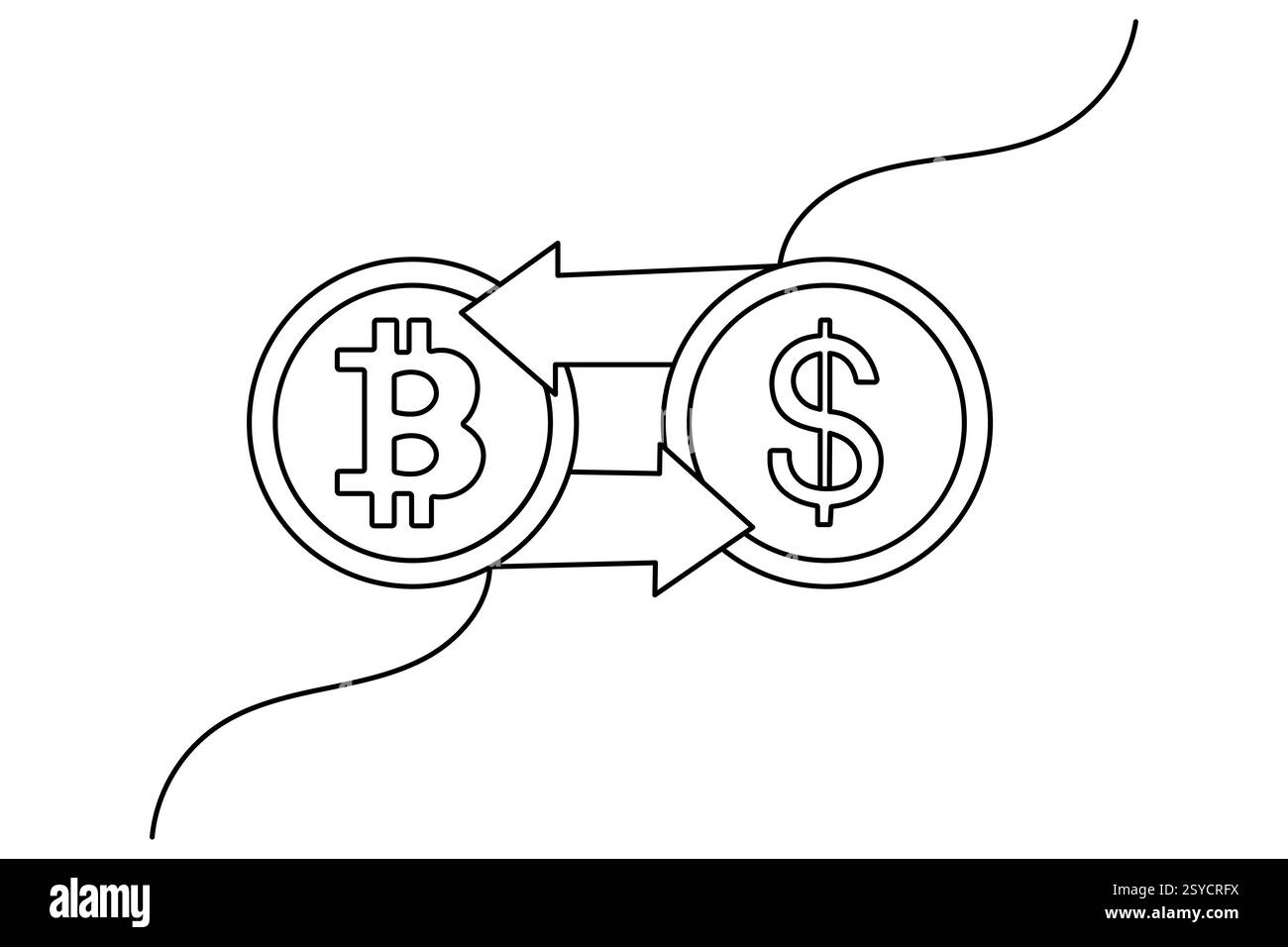 Dollar icon continuous one line drawing with dollar sign outline vector ...