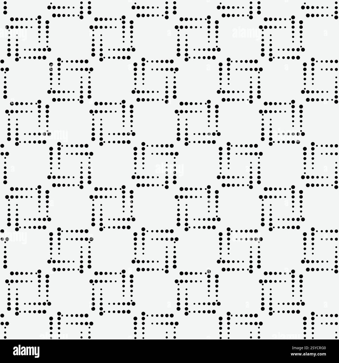 Seamless halftone vector background. Filled with black circles .Middle ...