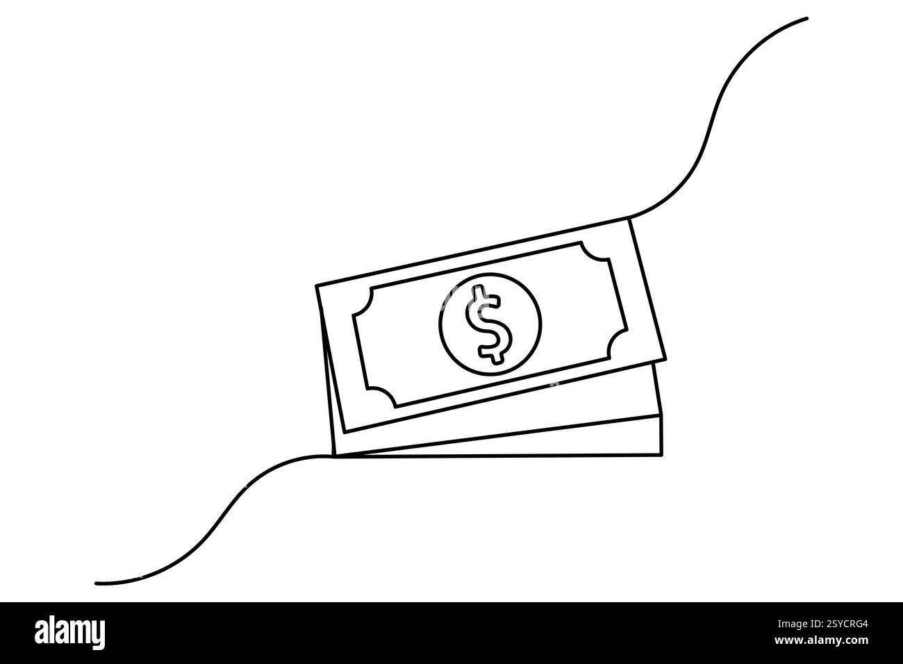 Dollar icon continuous one line drawing with dollar sign outline vector ...