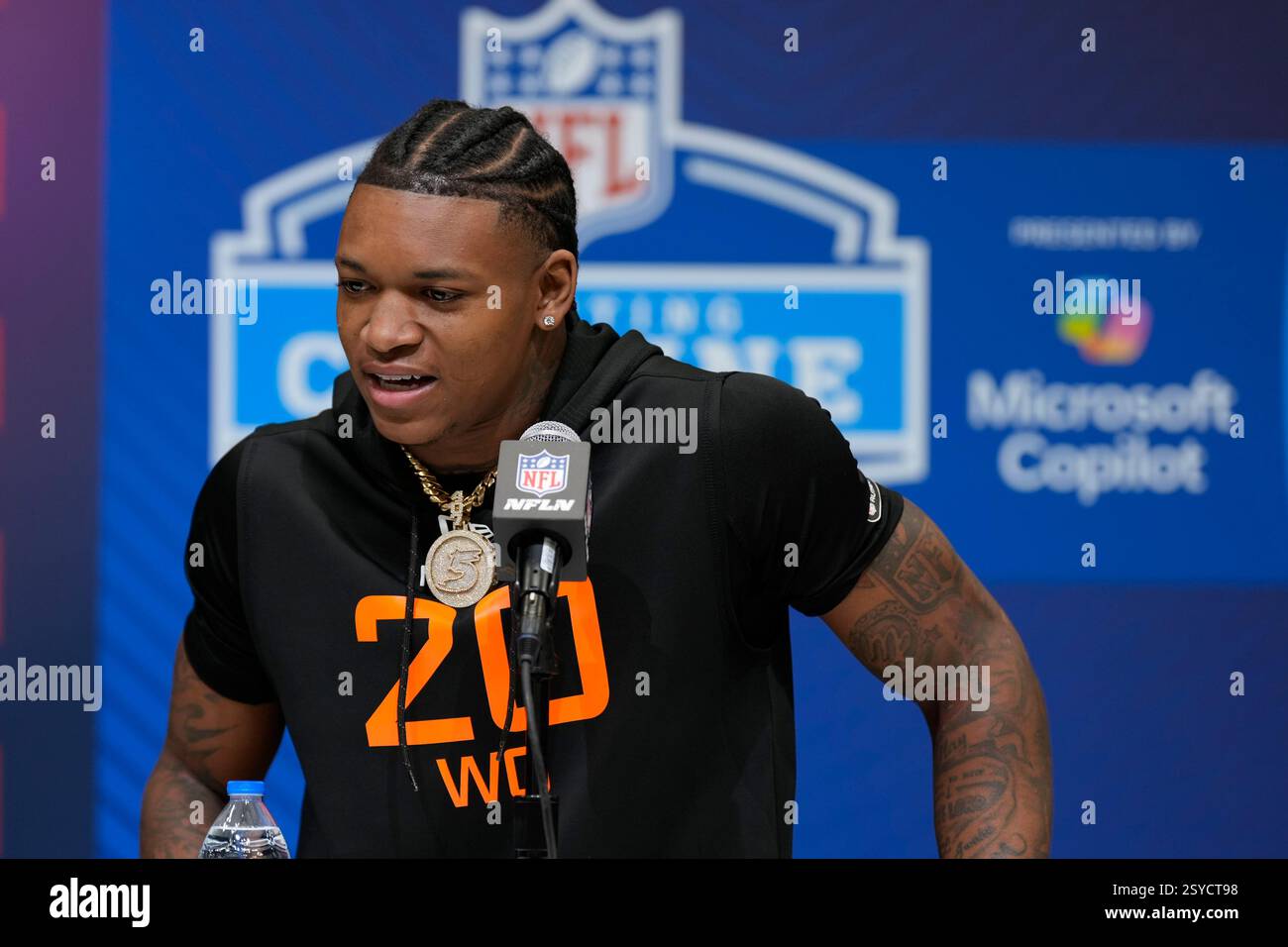 Colorado wide receiver Jimmy Horn Jr. speaks during a press conference ...