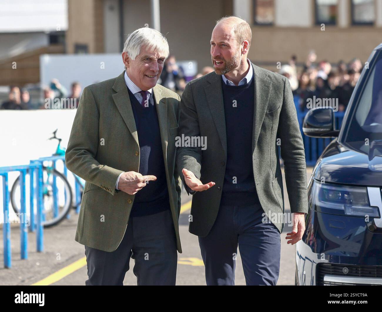 The Prince of Wales (right) speaks with Lord Lieutenant of Dorset ...