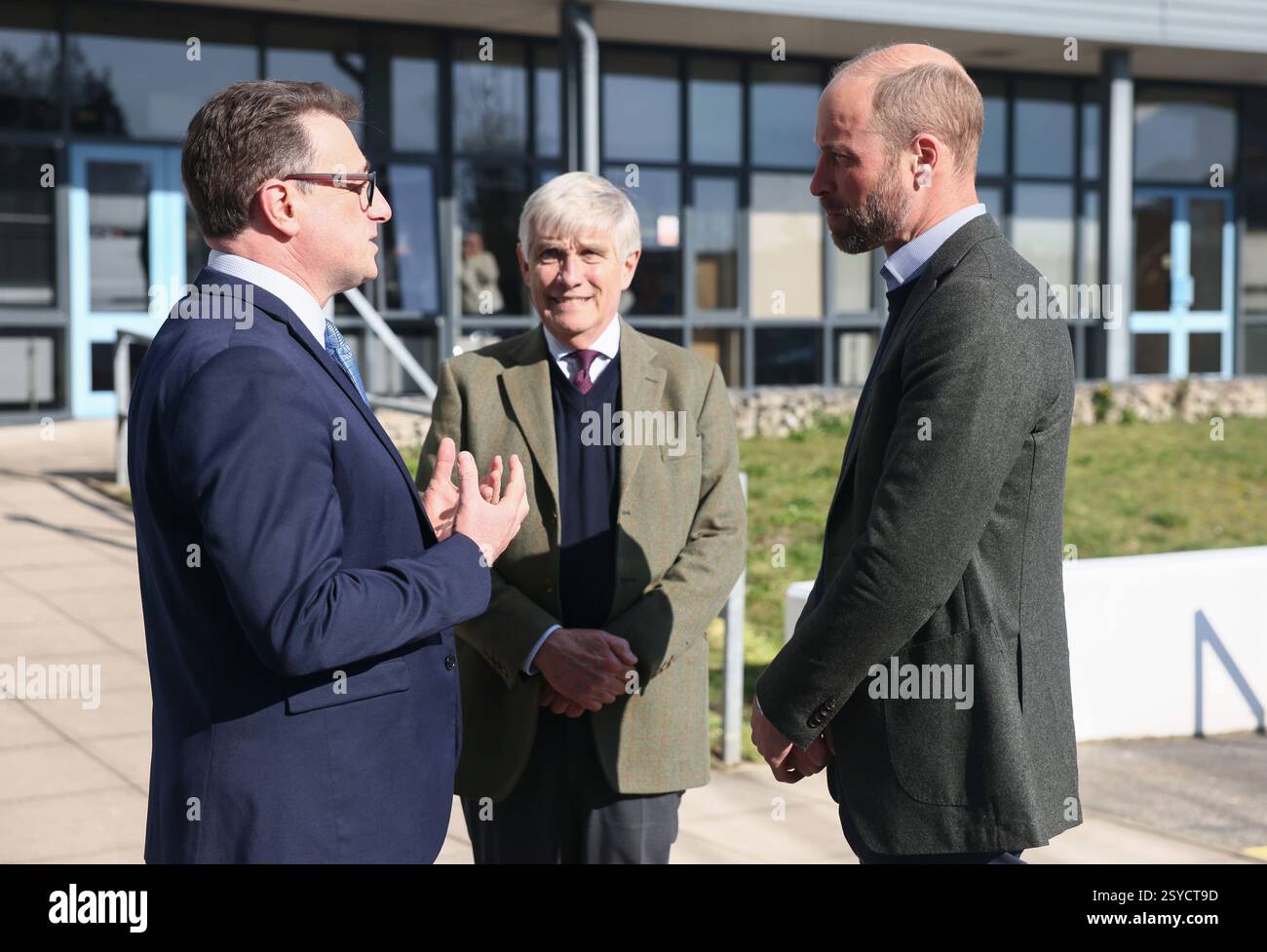 The Prince of Wales (right) speaks with Principal and CEO of ...