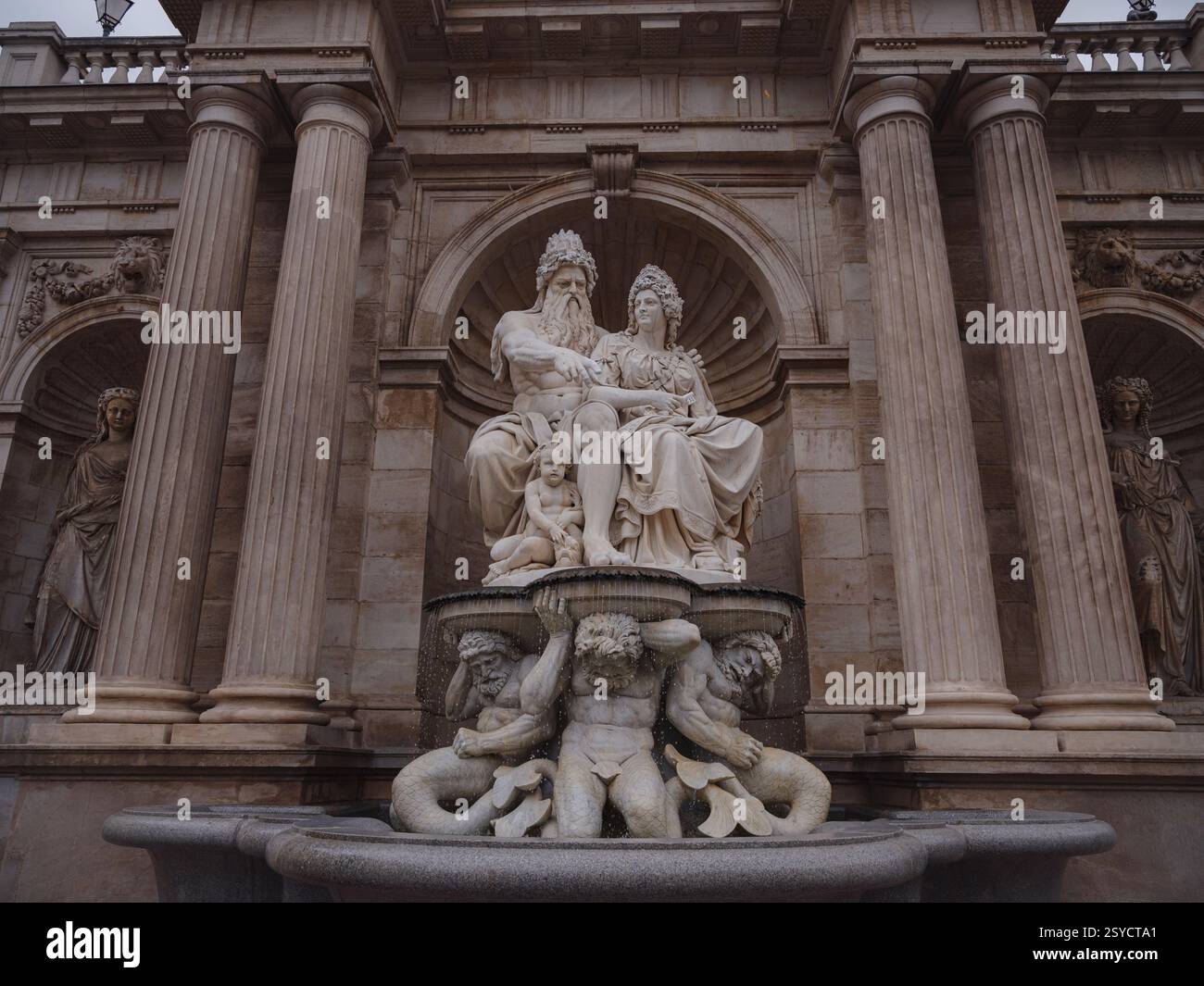 Elements of Neptune statue in Albertina Palace Museum in Vienna ...