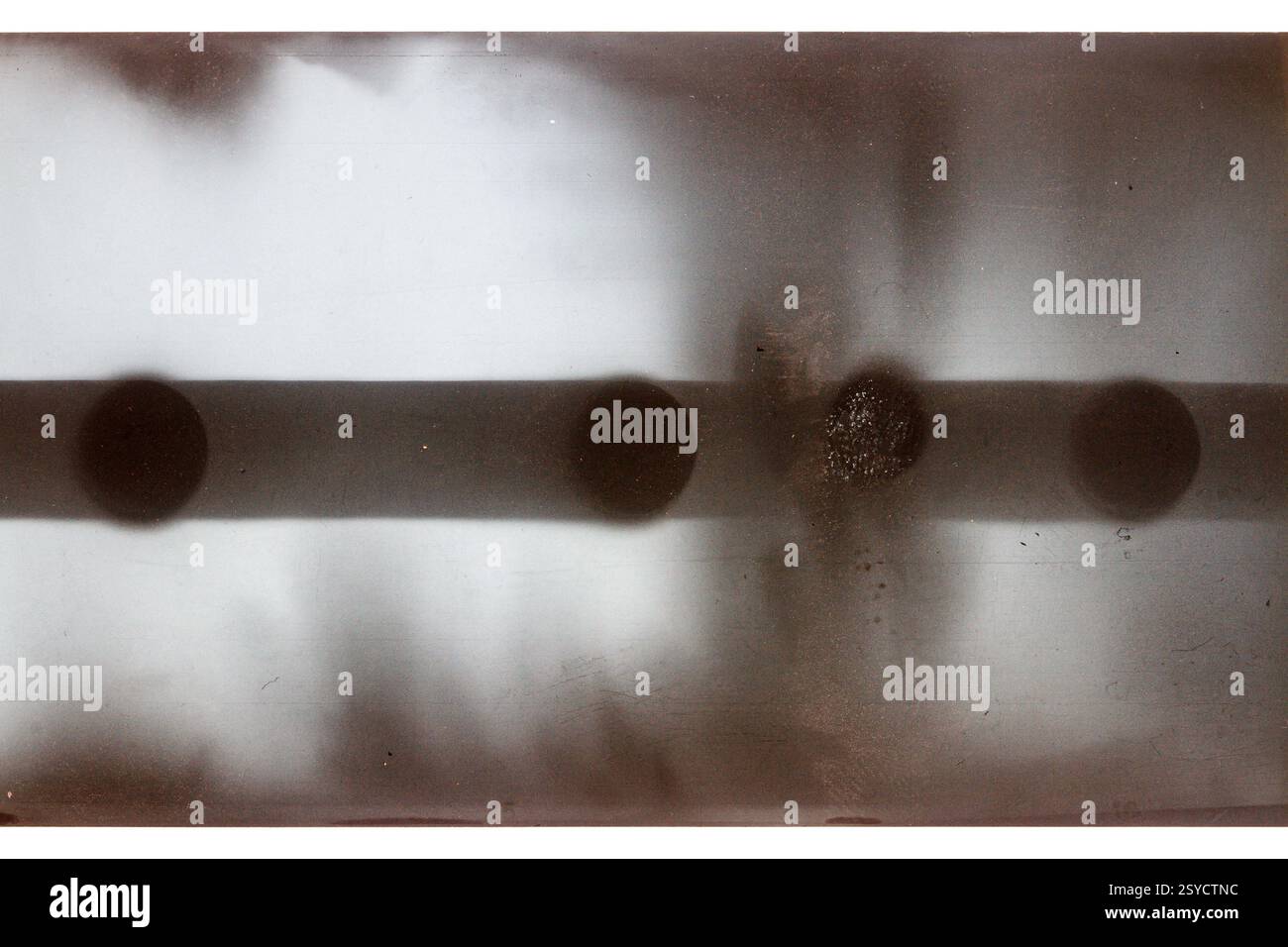 Grungy color 120mm negative film isolated on white background. Medium ...