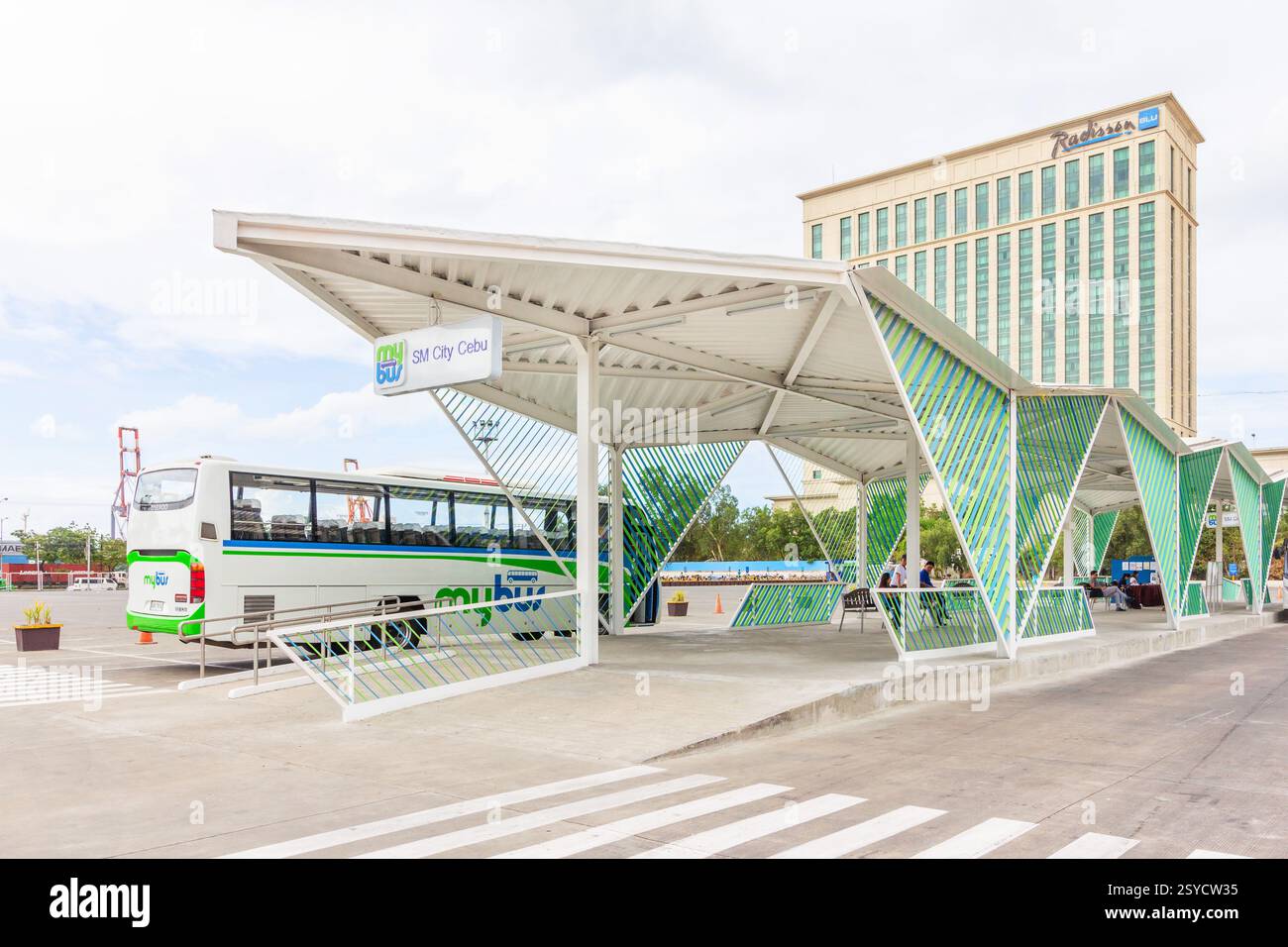 The modern bus station design for Mybus, a local bus line operated by ...
