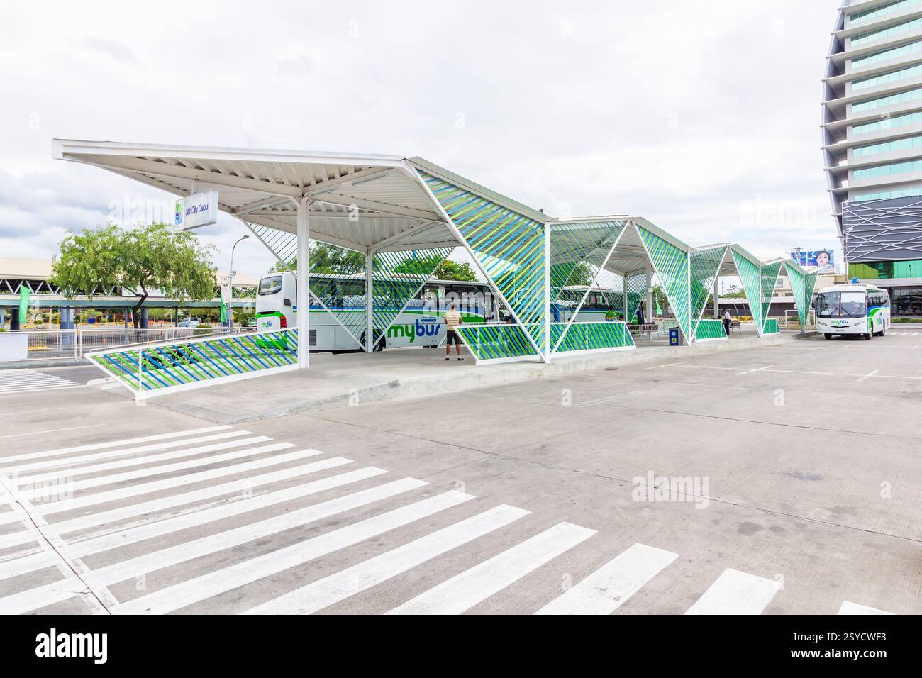The modern bus station design for Mybus, a local bus line operated by ...