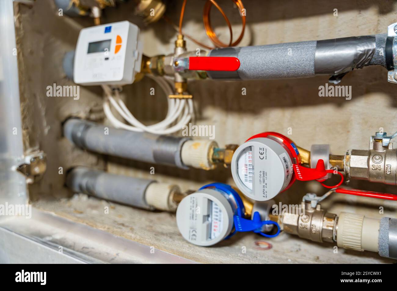 Smart water and heat meters with remote data transmission installed in ...