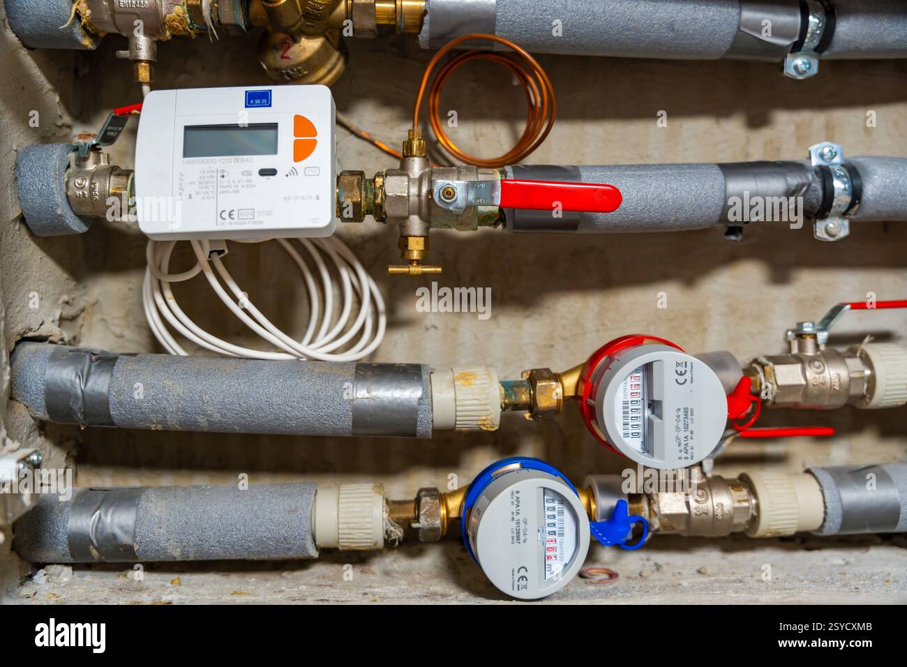 Smart water and heat meters with remote data transmission installed in ...