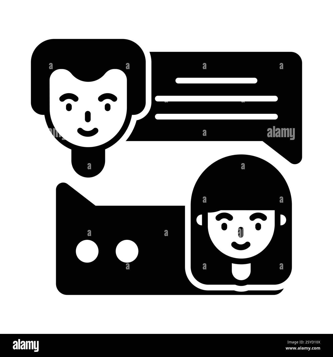 Tow chat bubble showing concept of communication vector, icon of ...