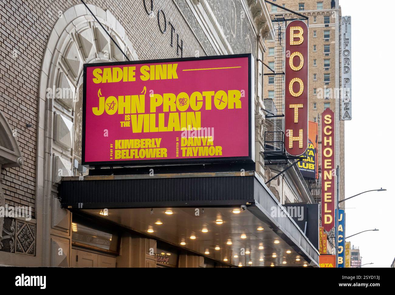 "John Proctor is the Villain" Marquee at The Booth Theatre in Times ...