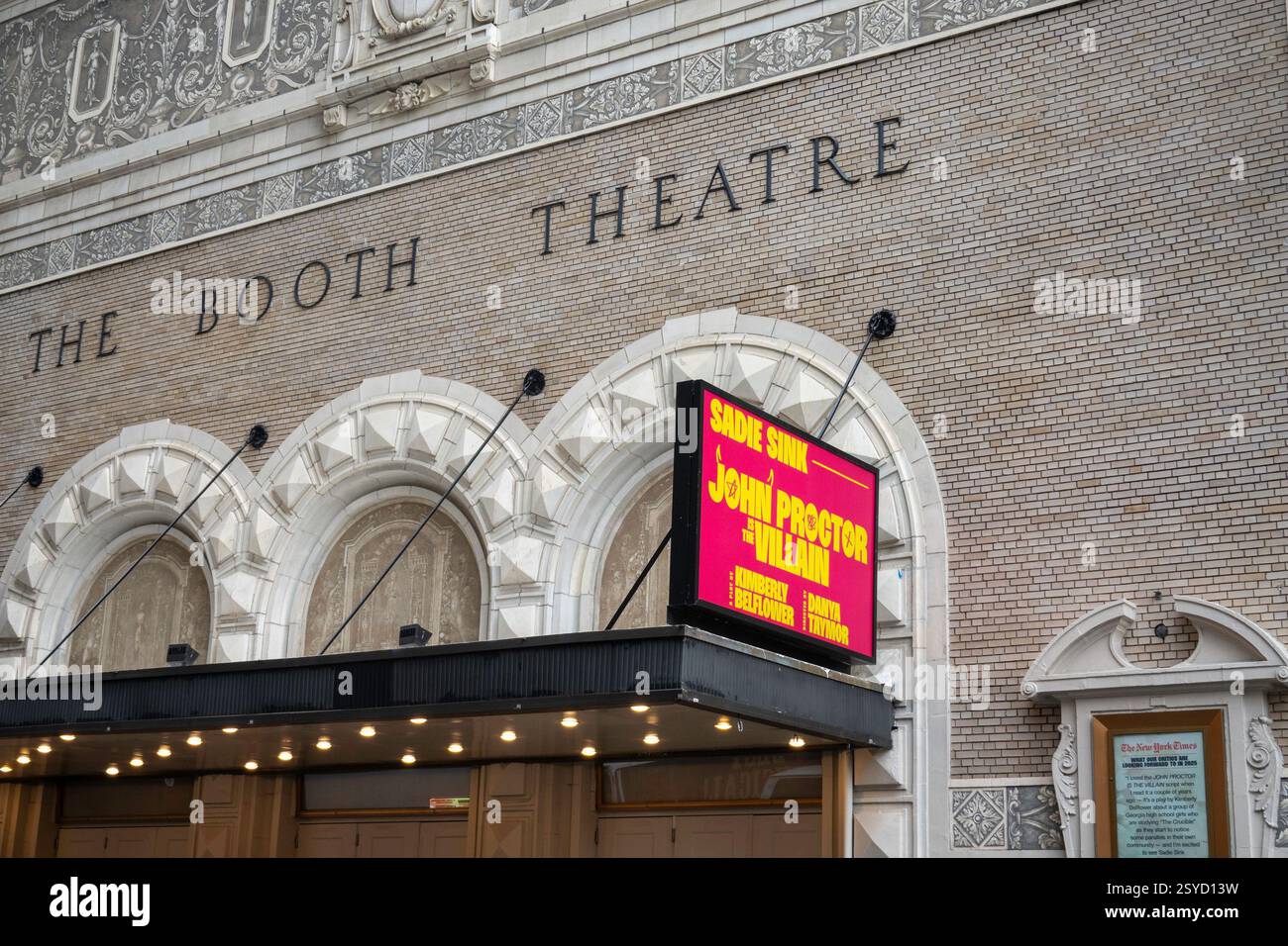 "John Proctor is the Villain" Marquee at The Booth Theatre in Times ...