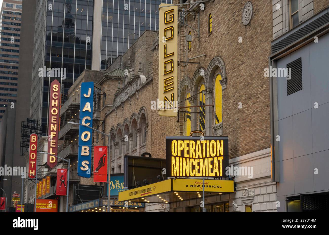 "Operation Mincemeat" is advertised at the John Golden Theatre in Times ...