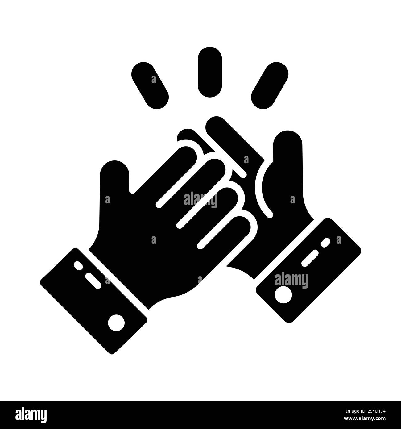 Two people shaking hands concept icon of encouragement in modern style ...