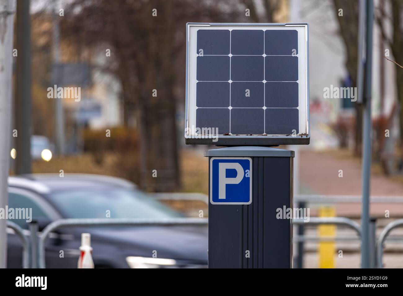 Parking meter for collecting parking fees in the center of an urban ...