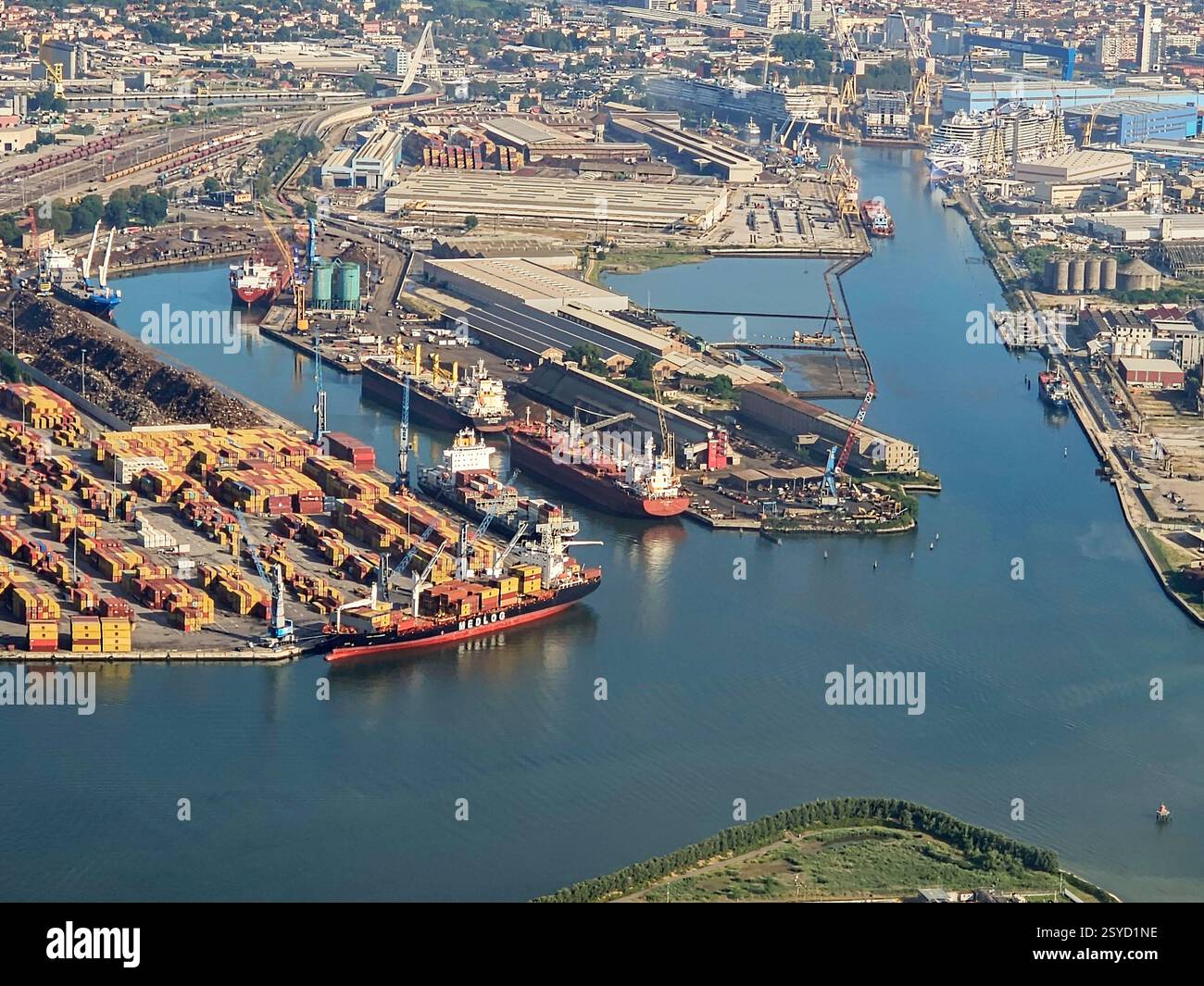 Aerial view on the port of Venice Stock Photo - Alamy