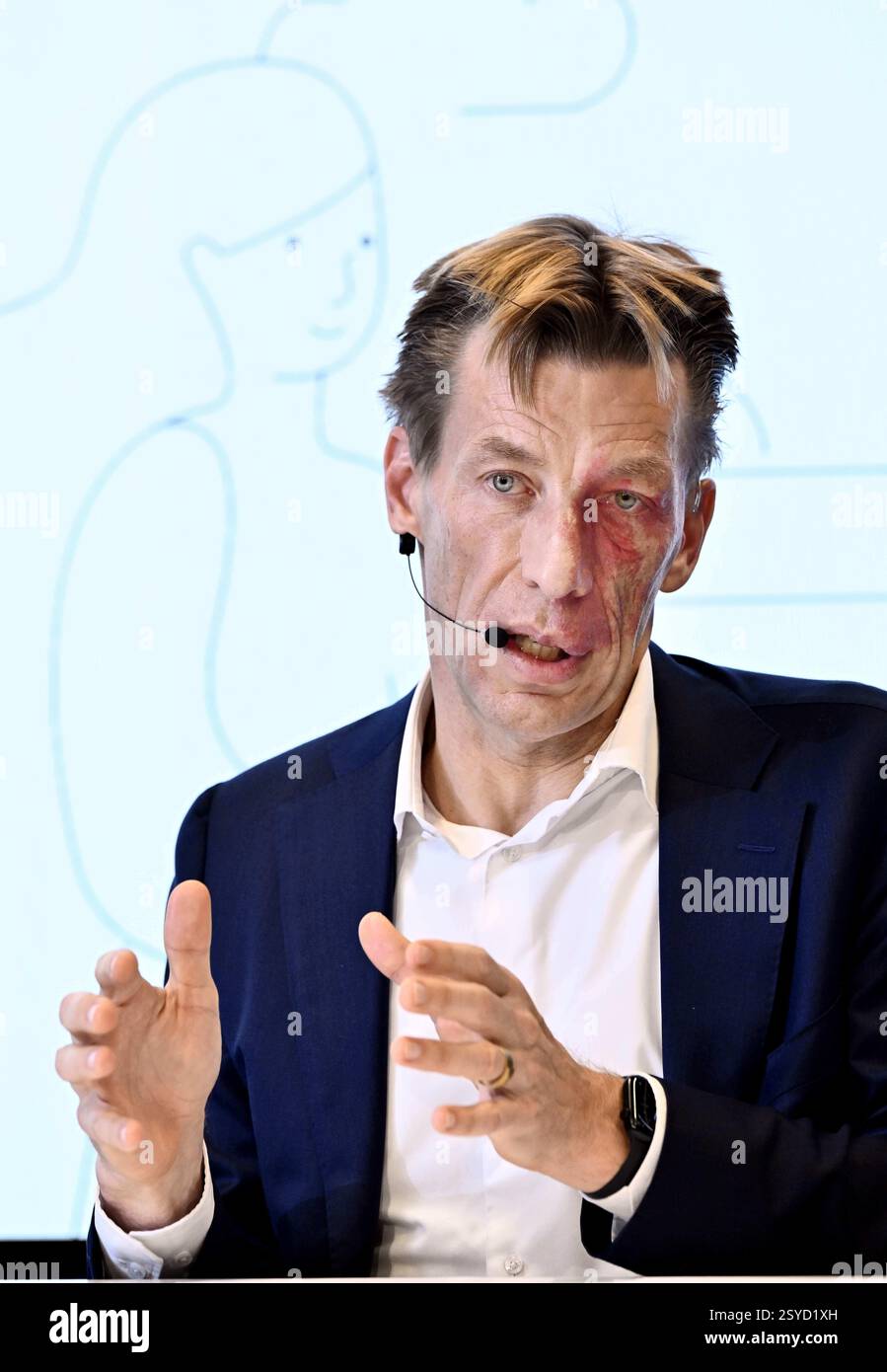 Brussels, Belgium. 28th Feb, 2025. bpost CEO Chris Peeters pictured ...