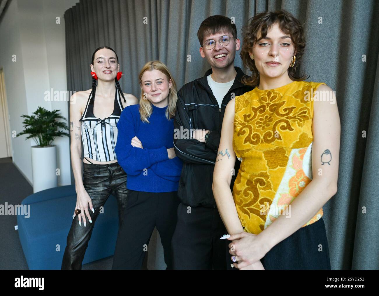 Berlin, Germany. 27th Feb, 2025. Singer Nina Kummer from the band Blond ...