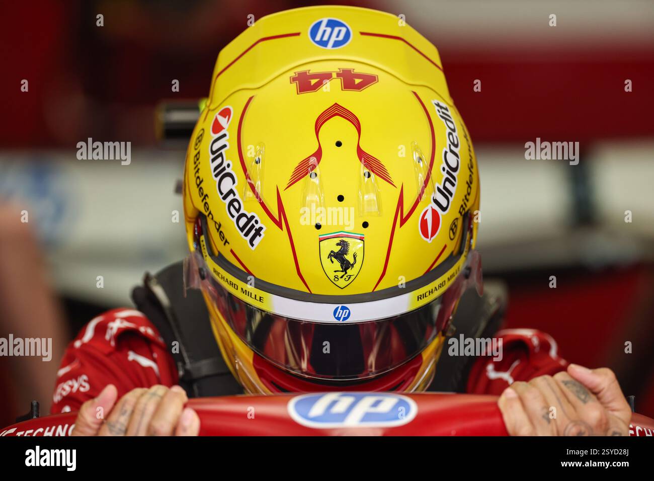 BAHRAIN, BAHRAIN - FEBRUARY 28: Lewis Hamilton of Great Britain and ...