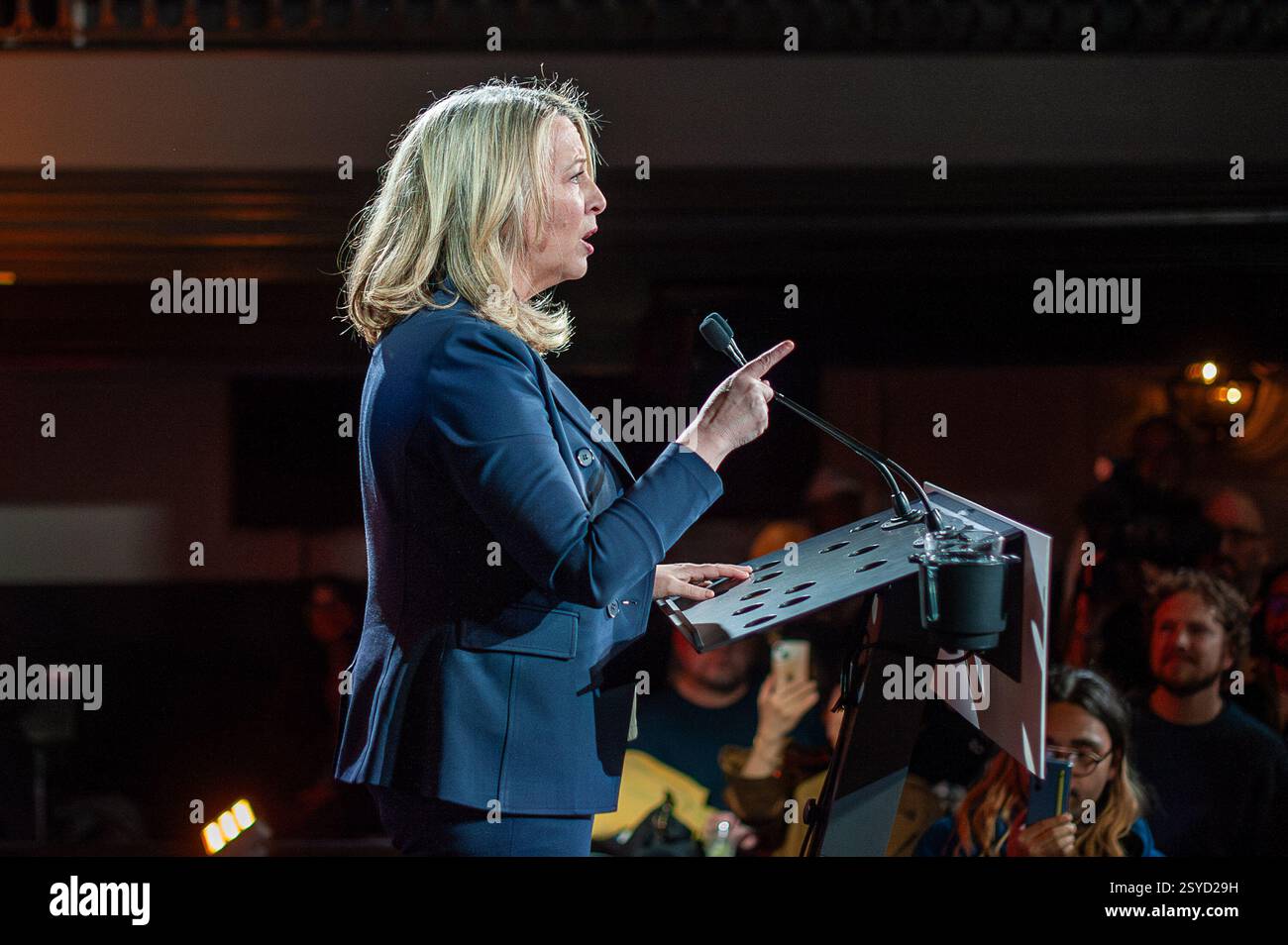 Ontario NDP Leader Marit Stiles delivers a speech at her election ...