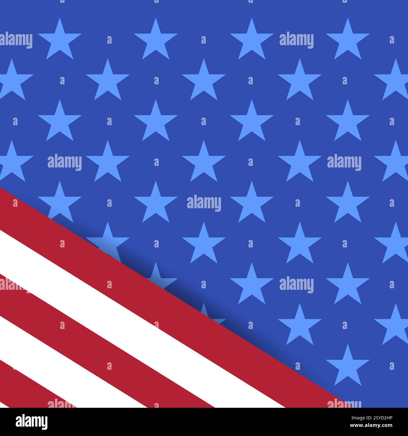 American flag background with slanted border. Flat vector illustration ...