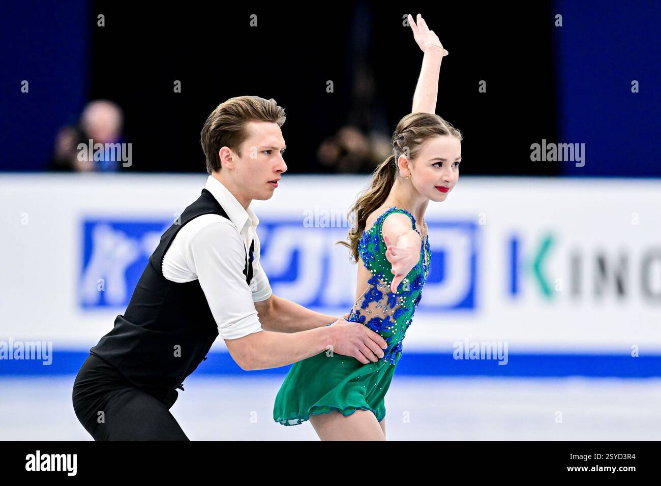 Lily WILBERFORCE & Mozes Jozsef BEREI (HUN), during Junior Pairs Short ...