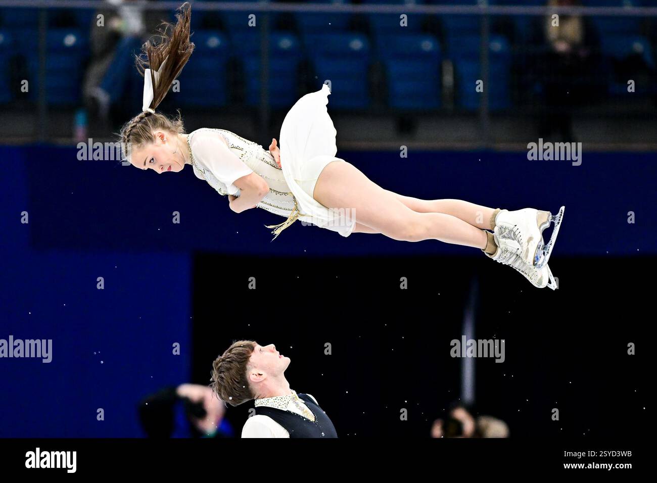 Zarah WOOD & Alex LAPSKY (GBR), during Junior Pairs Short Program, at ...